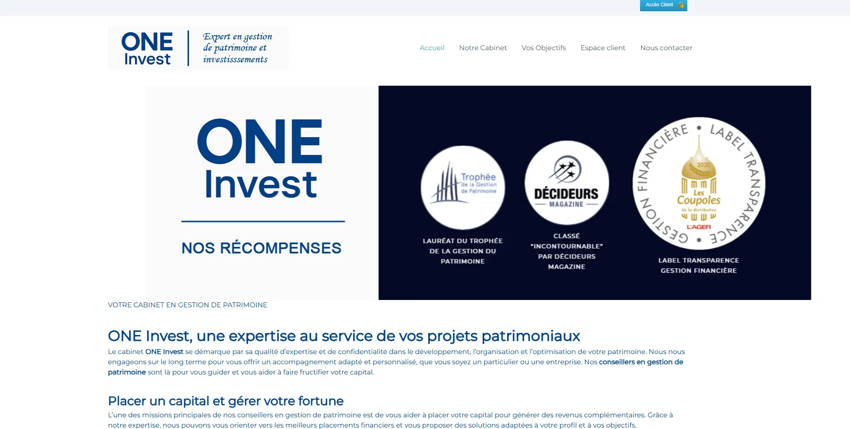 ONE Invest avis : une façade patrimoniale bâtie sur l’opacité