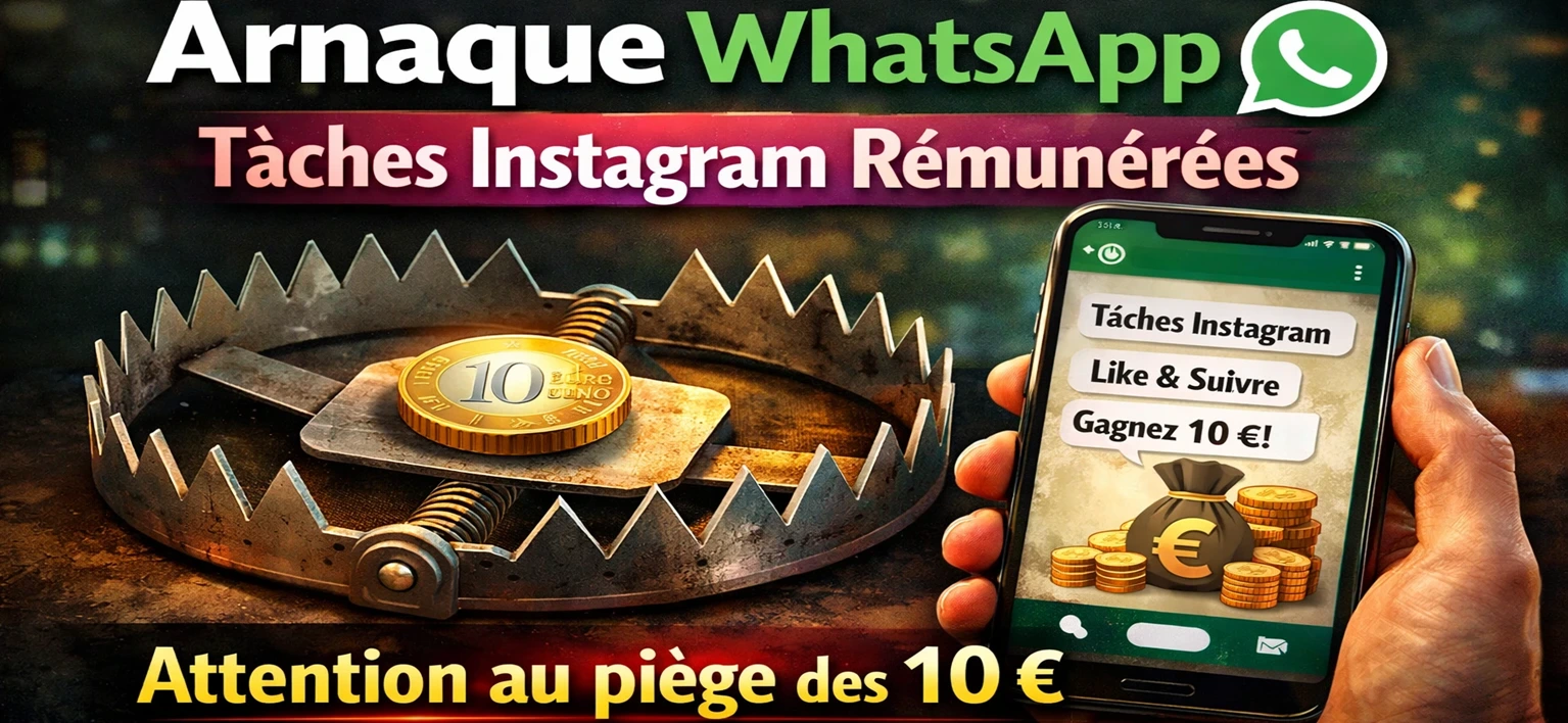 Arnaque WhatsApp tâches Instagram : le piège des 10